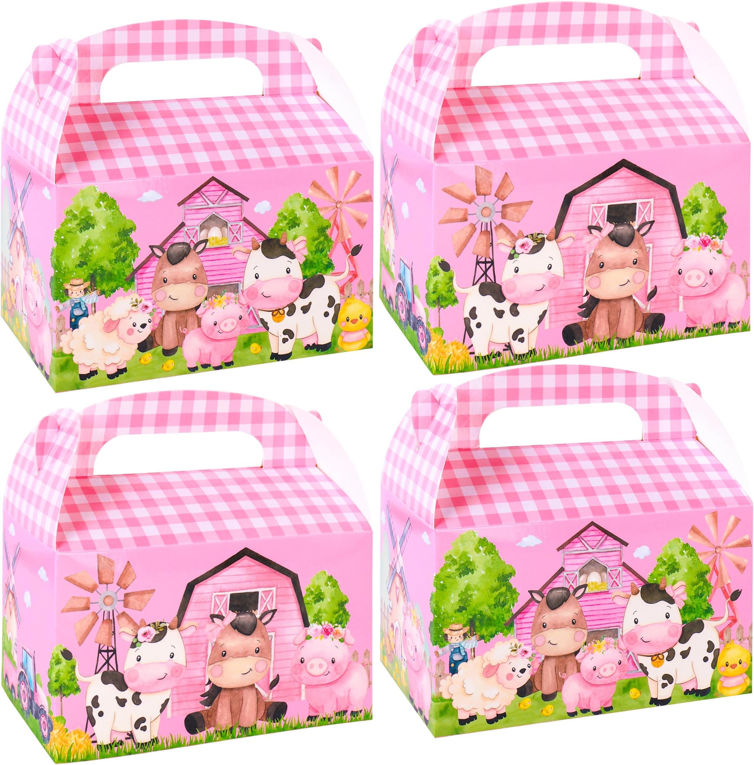 Amazon.com: CIEOVO 24 Pack Farm Animals Party Cardboard Treat Box Cute ...