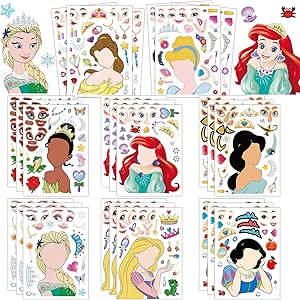 Amazon.com: 40 Princess Dress up Your own face Stickers,Princesss ...