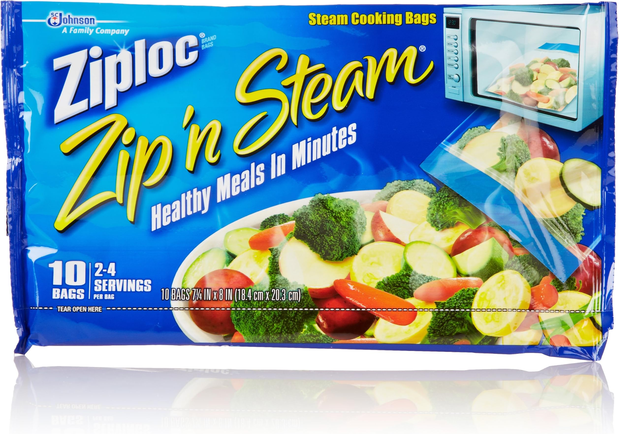 Amazon.com: Ziploc Zip'N Steam Cooking Bags, Medium, 10-Count (Pack of ...