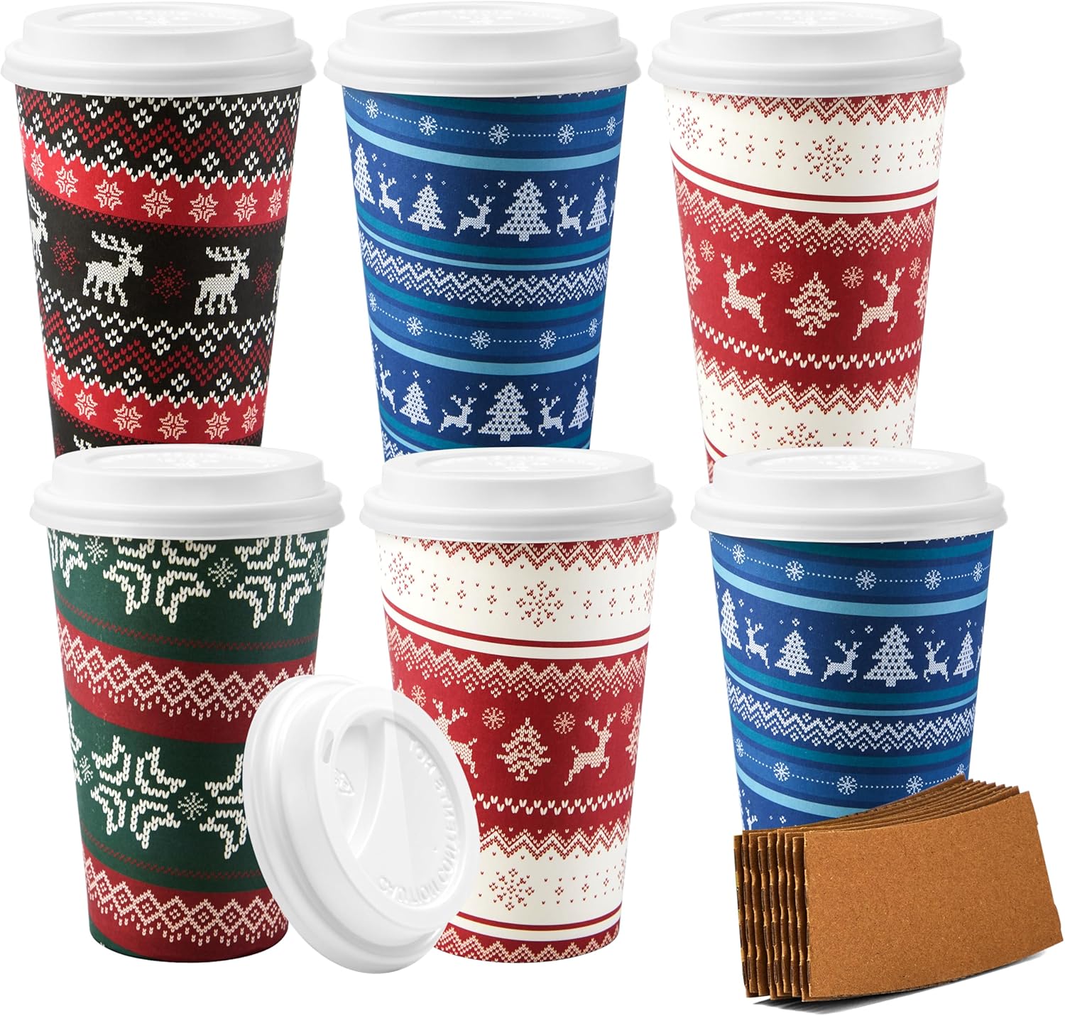 Amazon.com: JOYIN 24 PCS Christmas Disposable Paper Cups, 16 oz Merry ...