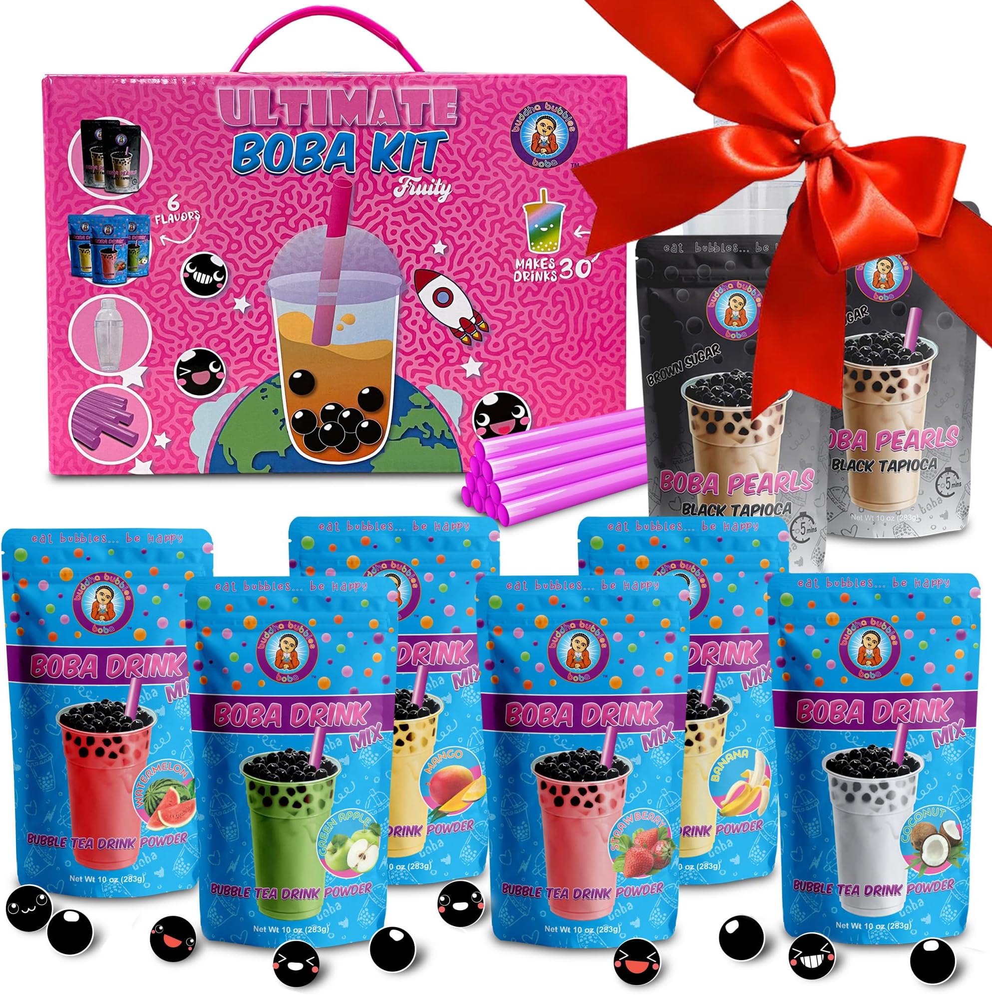 Amazon.com: The Original Ultimate D.I.Y. Boba / Bubble Tea Kit Gift Box ...