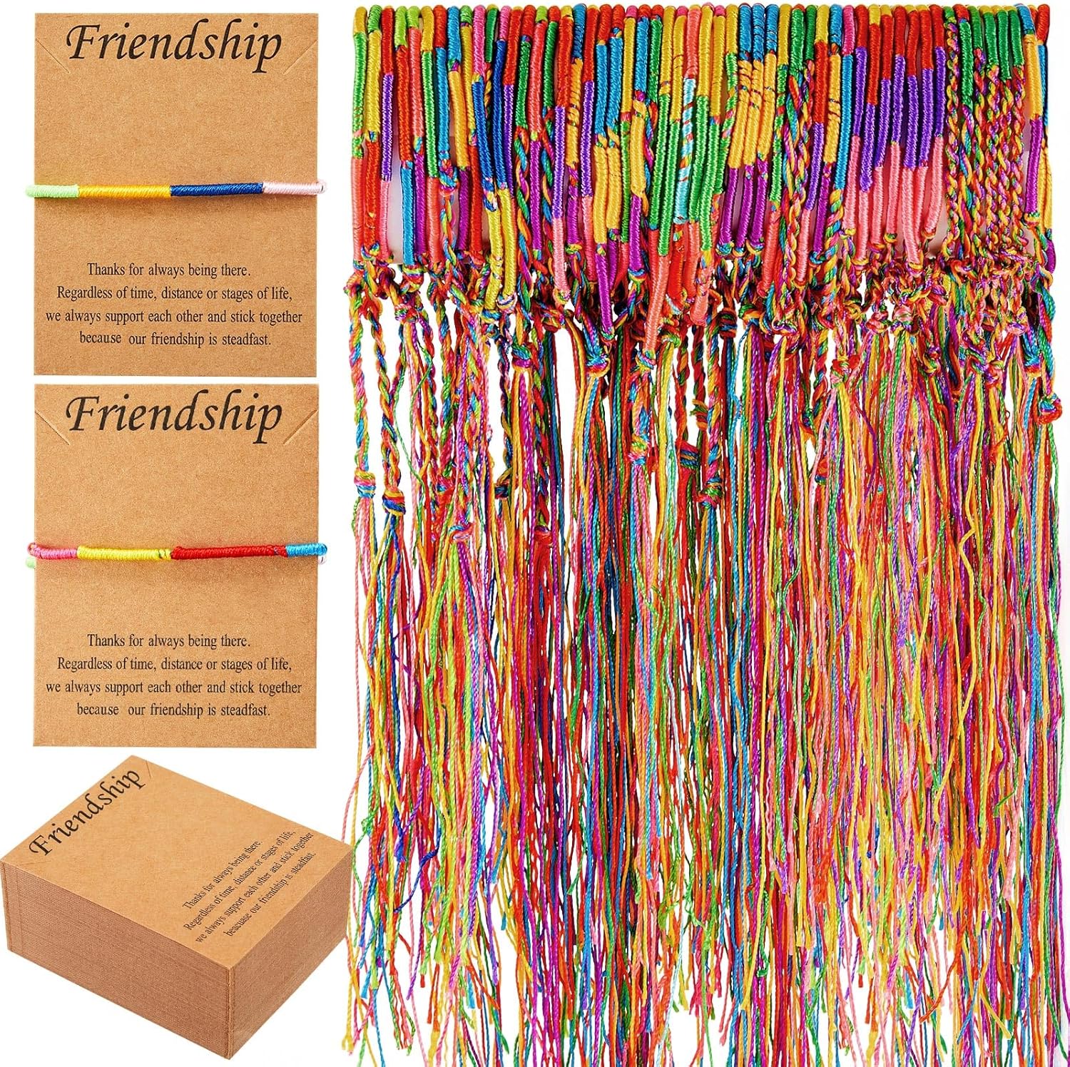 Amazon.com: Henoyso 100 Pcs Friendship Bracelets Bulk with 100 Pcs ...