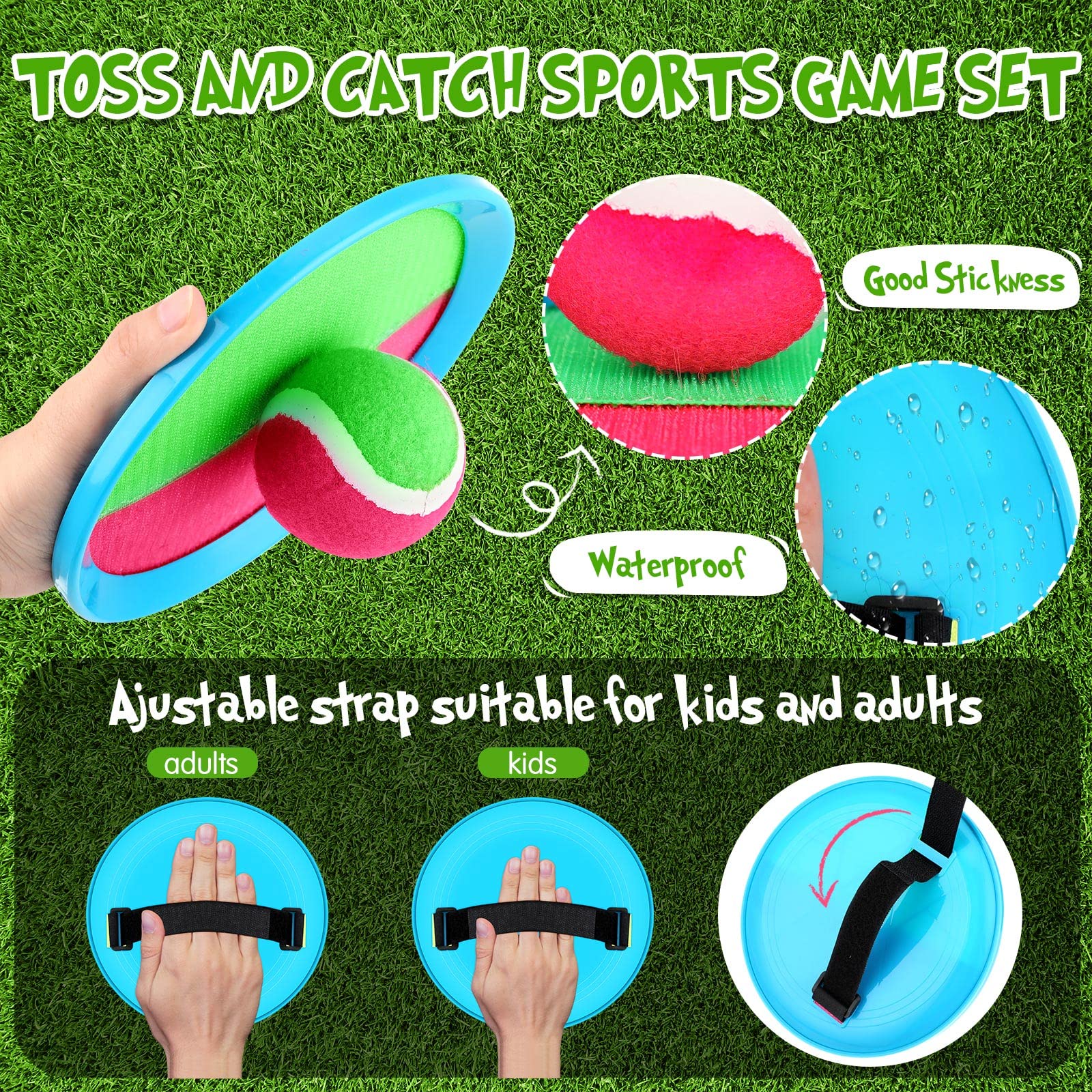 Snapklik.com : Vinsot Toss And Catch Game Set 40 Paddles 20 Balls Beach ...