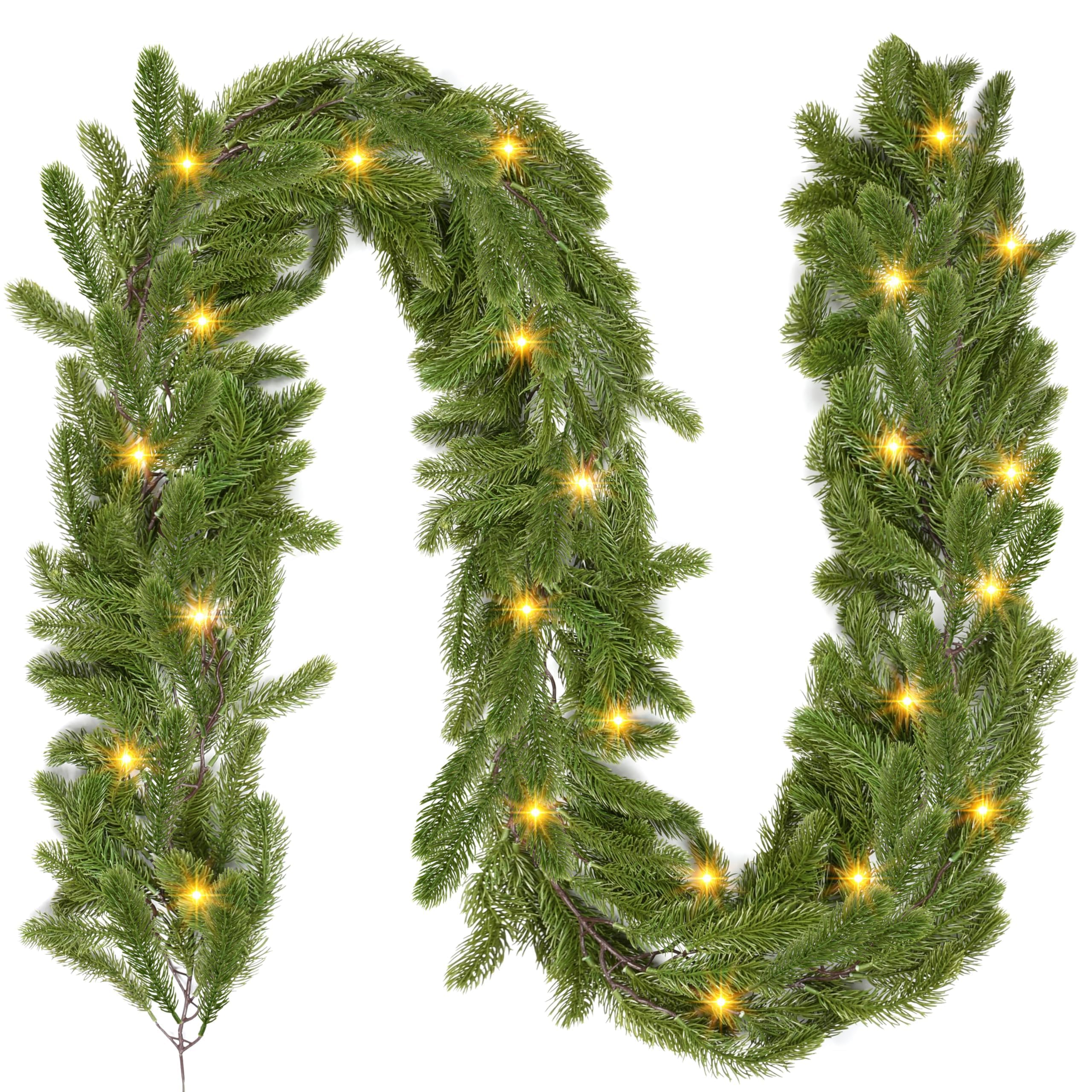Amazon.com: Palonu 6Ft Prelit Christmas Norfolk Garland, Artificial ...