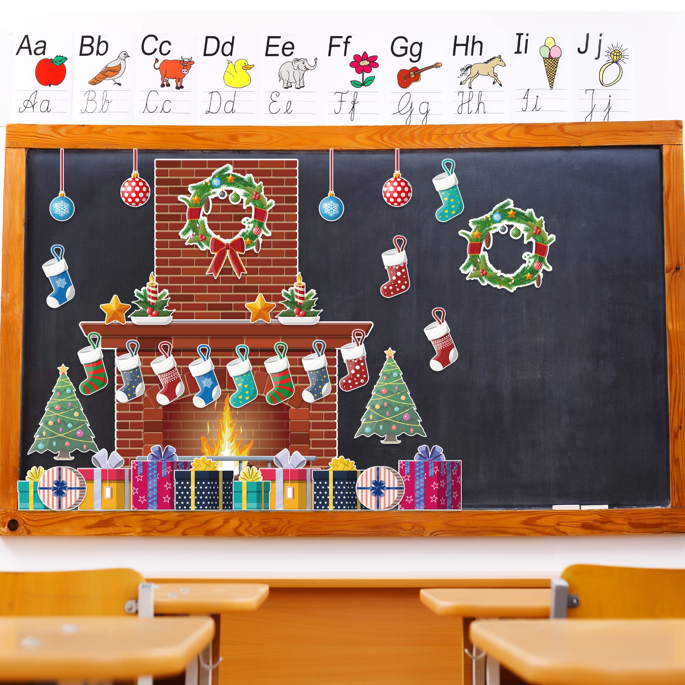 Christmas Fireplace Bulletin Board Amazon.com: Christmas Bulletin