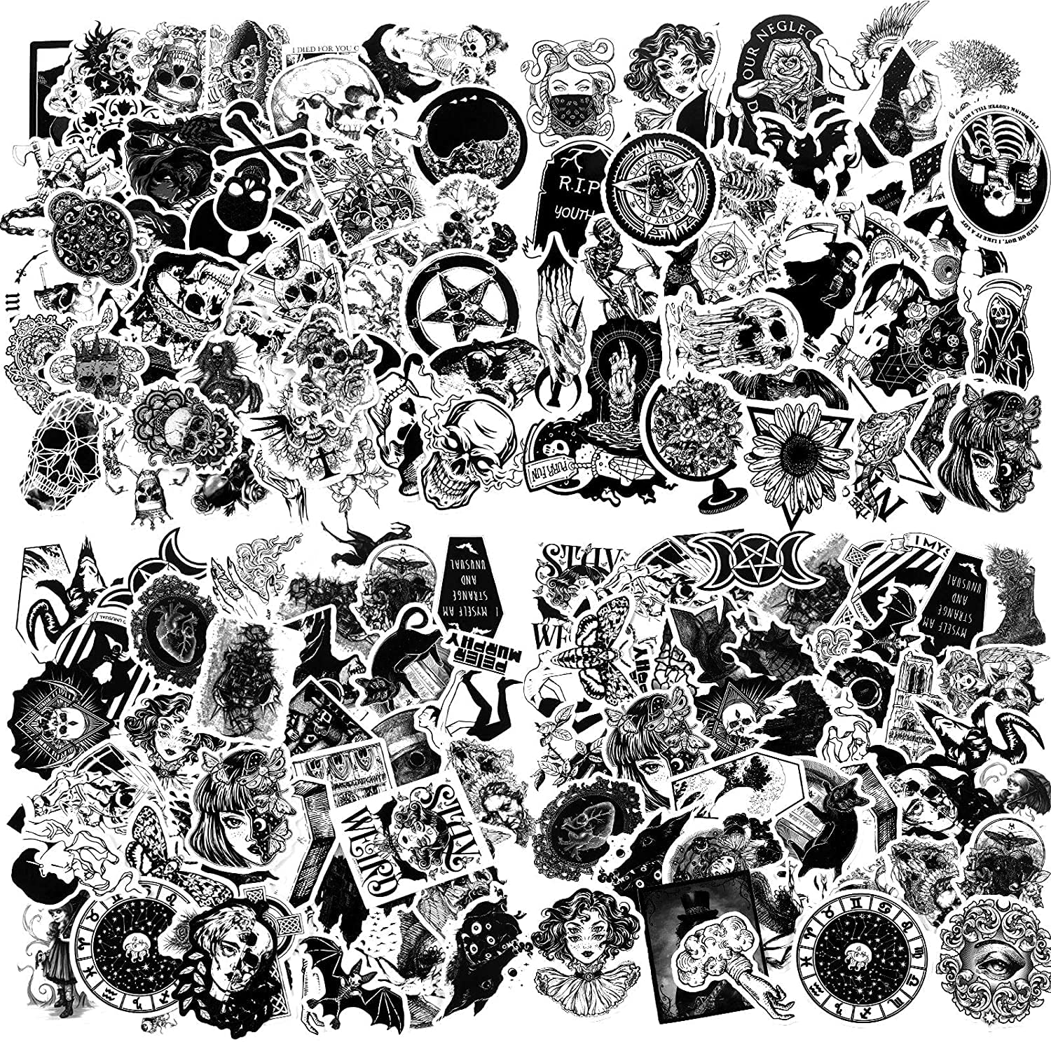 Buy Gothic Stickers 250 Pack Vinyl Stickers Horror Stickers Waterproof Skull Sticker Aesthetic buy-gothic-stickers-250-pack-vinyl-stickers-horror-stickers-waterproof-skull-sticker-aesthetic