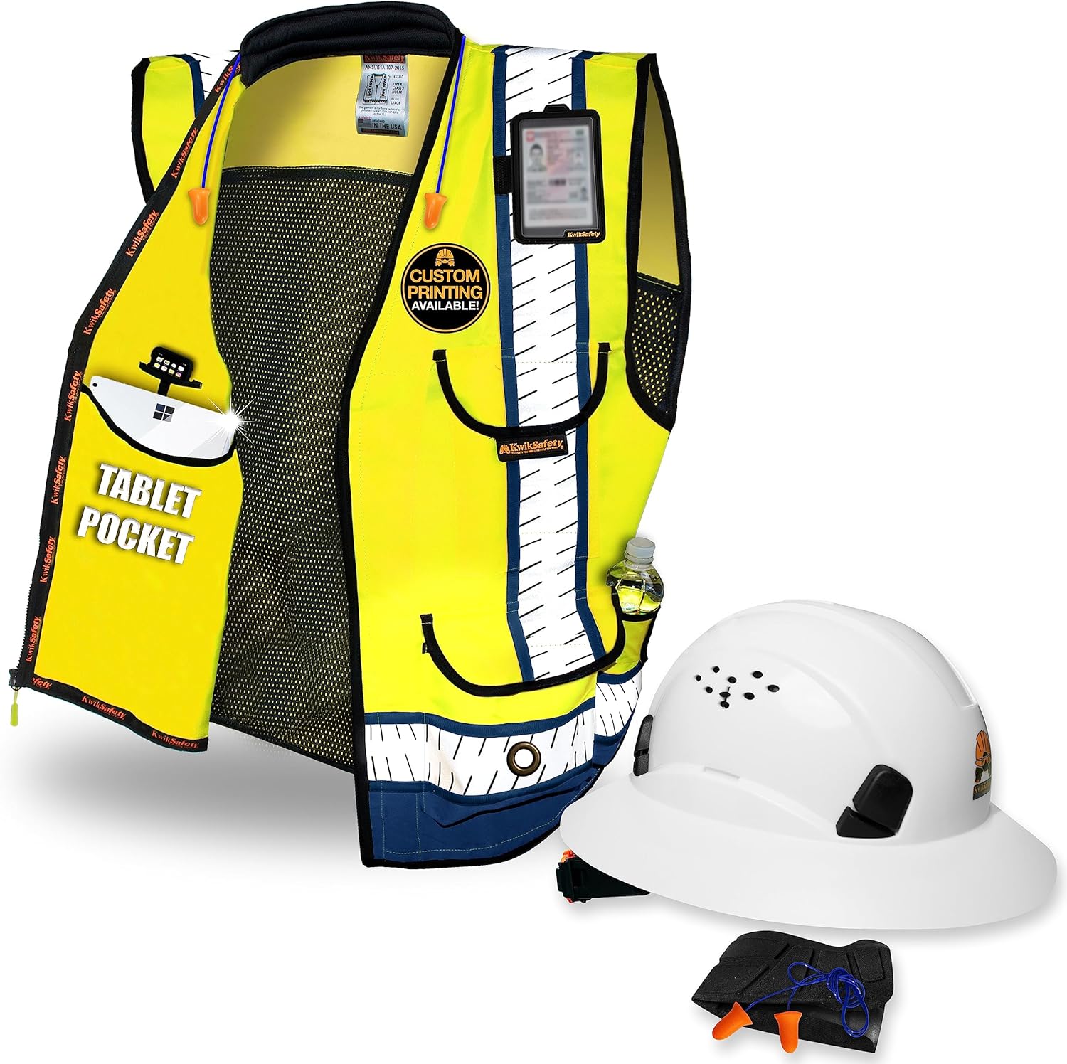 KwikSafety GODFATHER SHERIFF Safety Vest [Yellow/Blue, XL] + TORTOISE ...