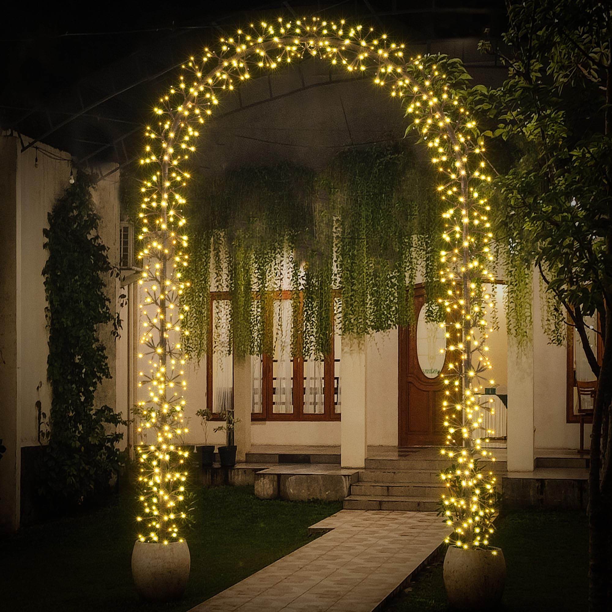 Lighted Outdoor Wedding Arch Love In Bloom, Our Rattan Lighting And
