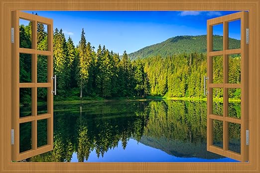 Amazon.com: WRIGAEL Fake Window for Walls Faux Window Decal Windows ...