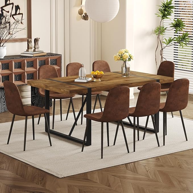 Amazon.com - UELKS Dining Table Set for 8，Dining Room Table Set for 8 ...