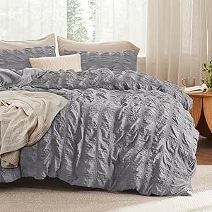Amazon.com: Bedsure Seersucker Duvet Cover Queen Size - Boho Bedding Duvet Cover Set for All ...