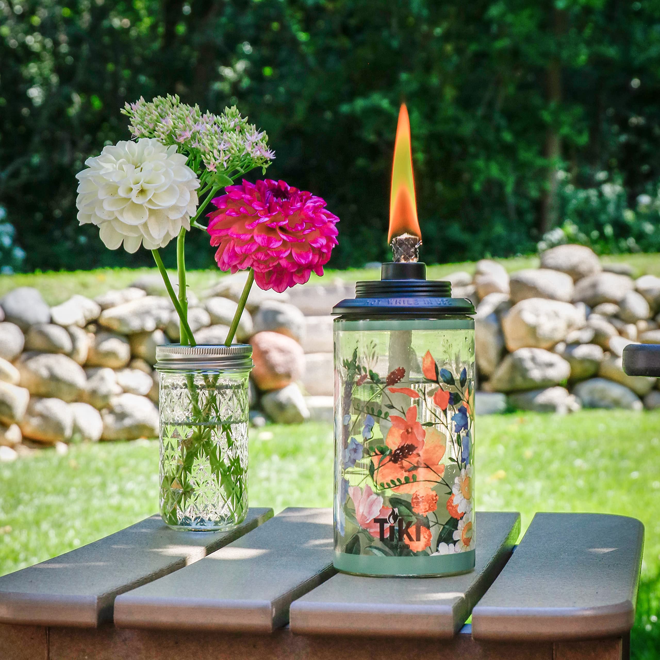Flower Tiki Torch Aisleway Tiki Torches 24" | Beach Area Wedding