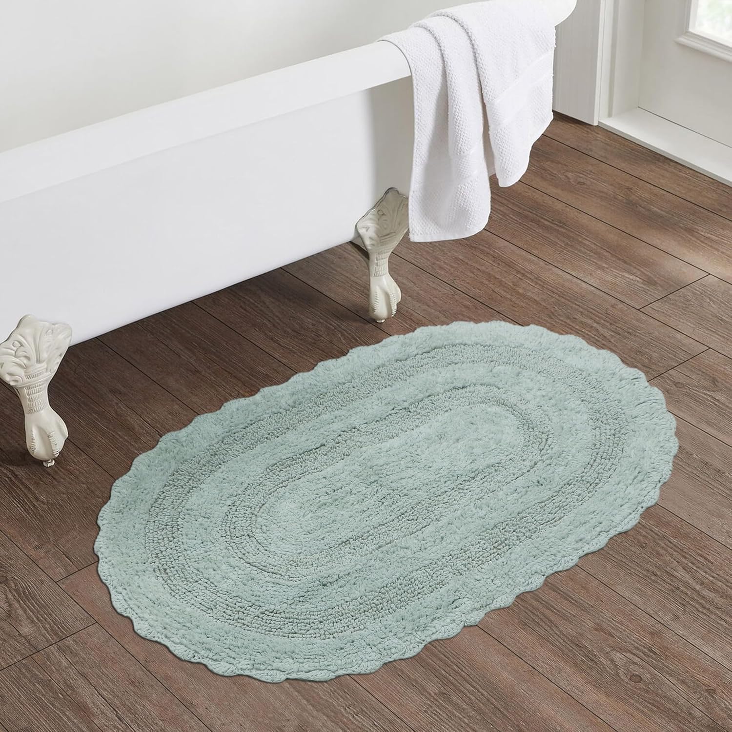 Amazon.com: The Home Talk Cotton Oval Bath Rug, Area Rug for Bathroom ...