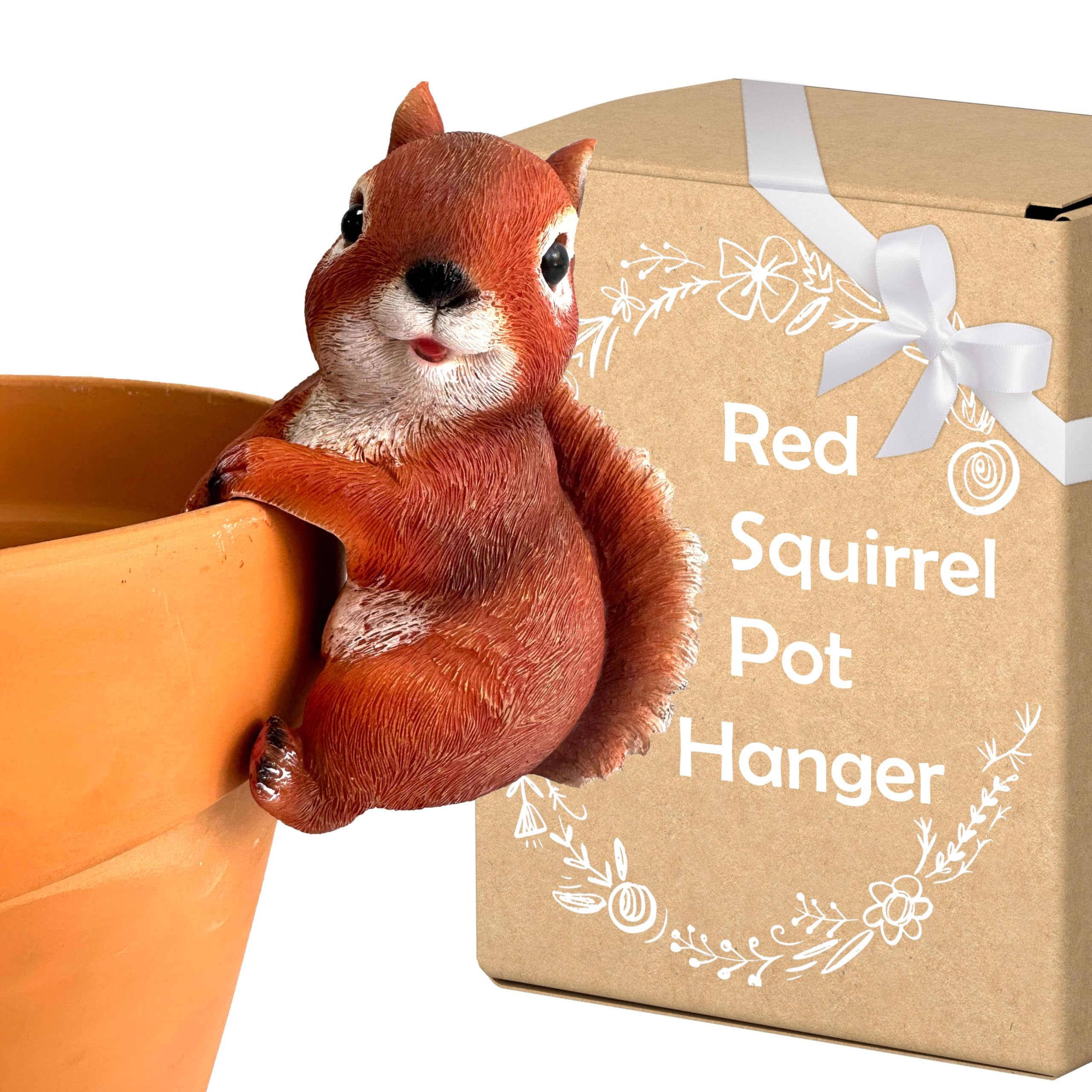 Wrenbury Red Squirrel Garden Ornament - Sammy the Squirrel Plant Pot ...