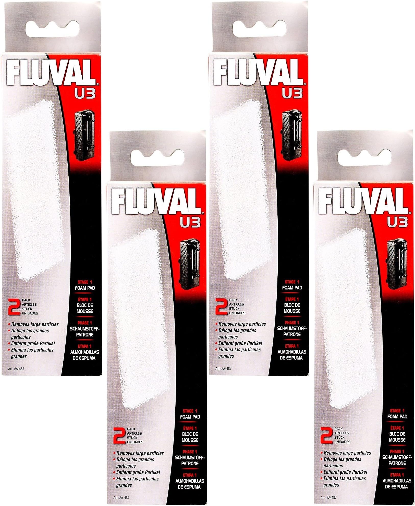 Amazon.com : (4 Pack) Fluval U3 Underwater Filter Foam Pads, 2 Pads ...