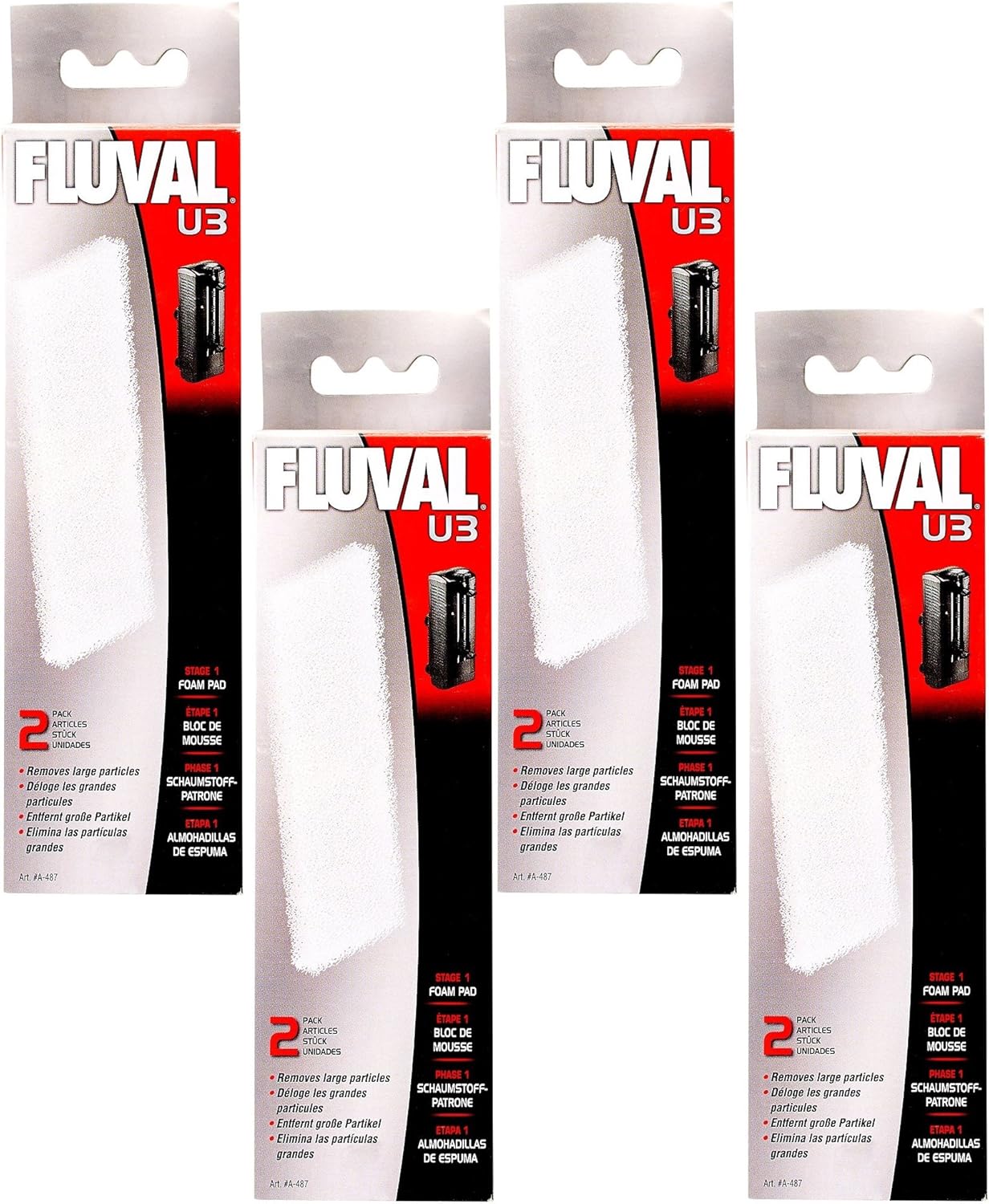 Amazon.com : (4 Pack) Fluval U3 Underwater Filter Foam Pads, 2 Pads ...