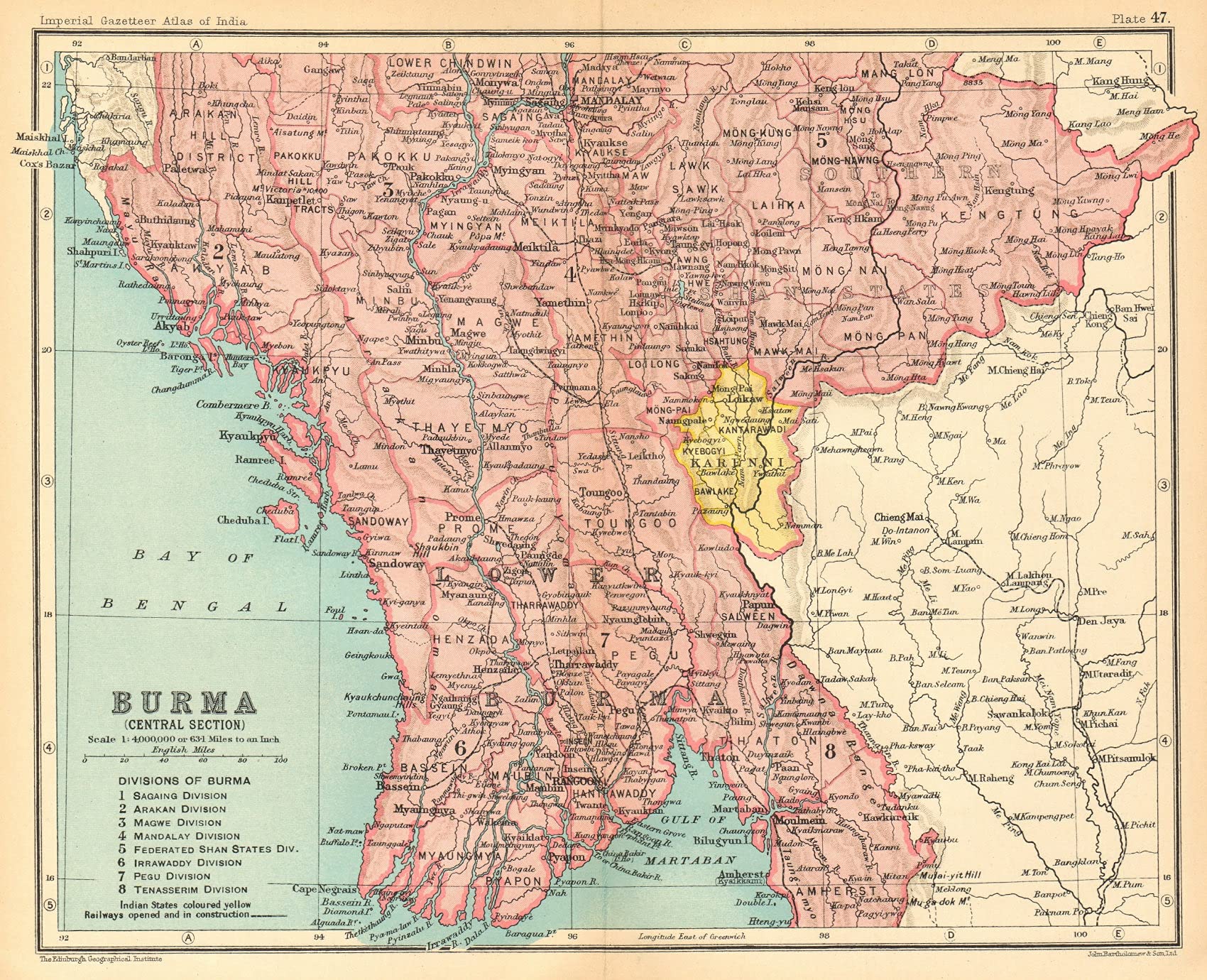 Burma States Map