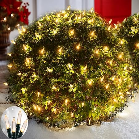 Efunly LED Christmas Net Lights for Bushes Outdoor,100 LED 5ftx5ft ...