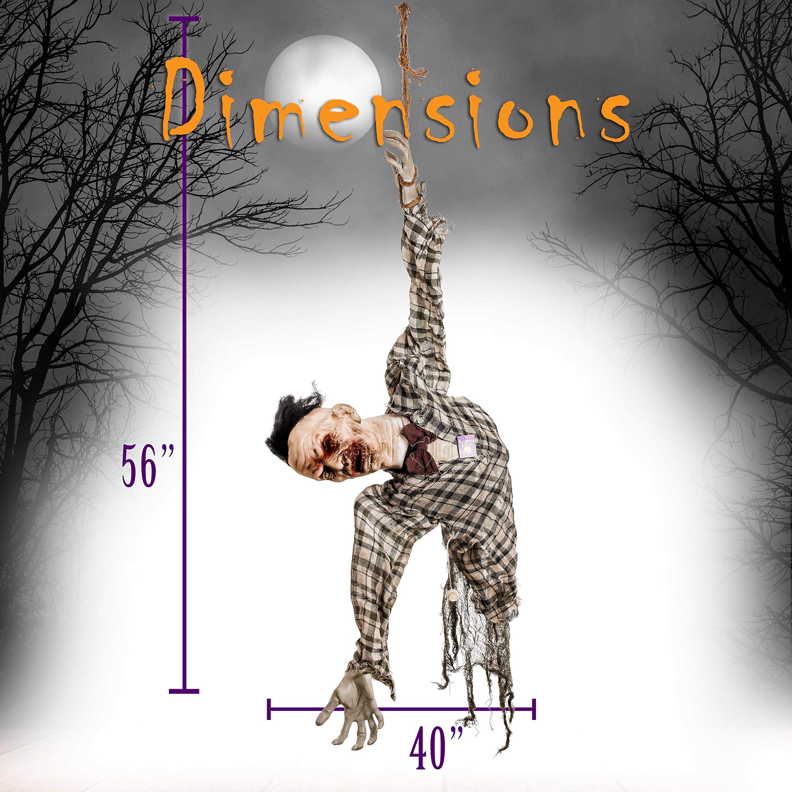 Buy HALLOWEEN HAUNTERS Animated 56" Hanging Zombie Ghoul Torso with ...