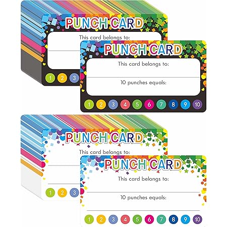 Amazon.com : 160 PCS Behavior Punch Cards for Kids with Hole Puncher ...