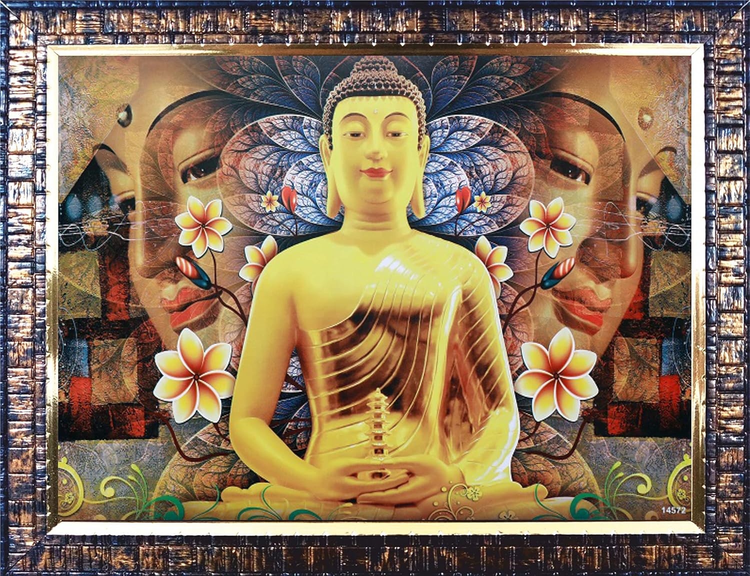 TWIN BROTHERS LORD BUDDHA WALL PAINTING02 : Amazon.in: Home & Kitchen