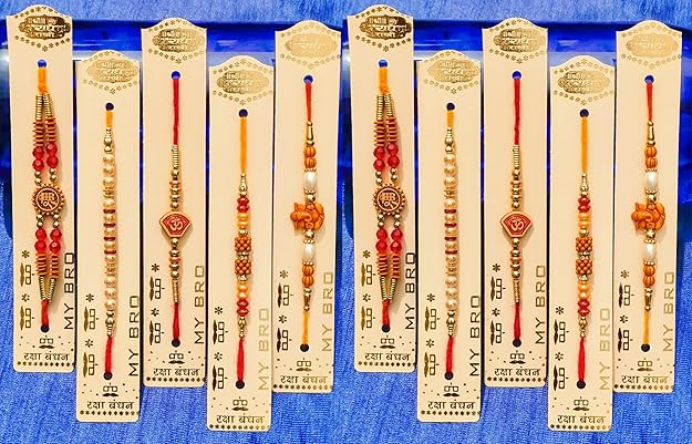 Buy Rakhi Set of 10 for Bhaiya Bhai Kids, Bholenath, Om Ganesha Rakhis ...