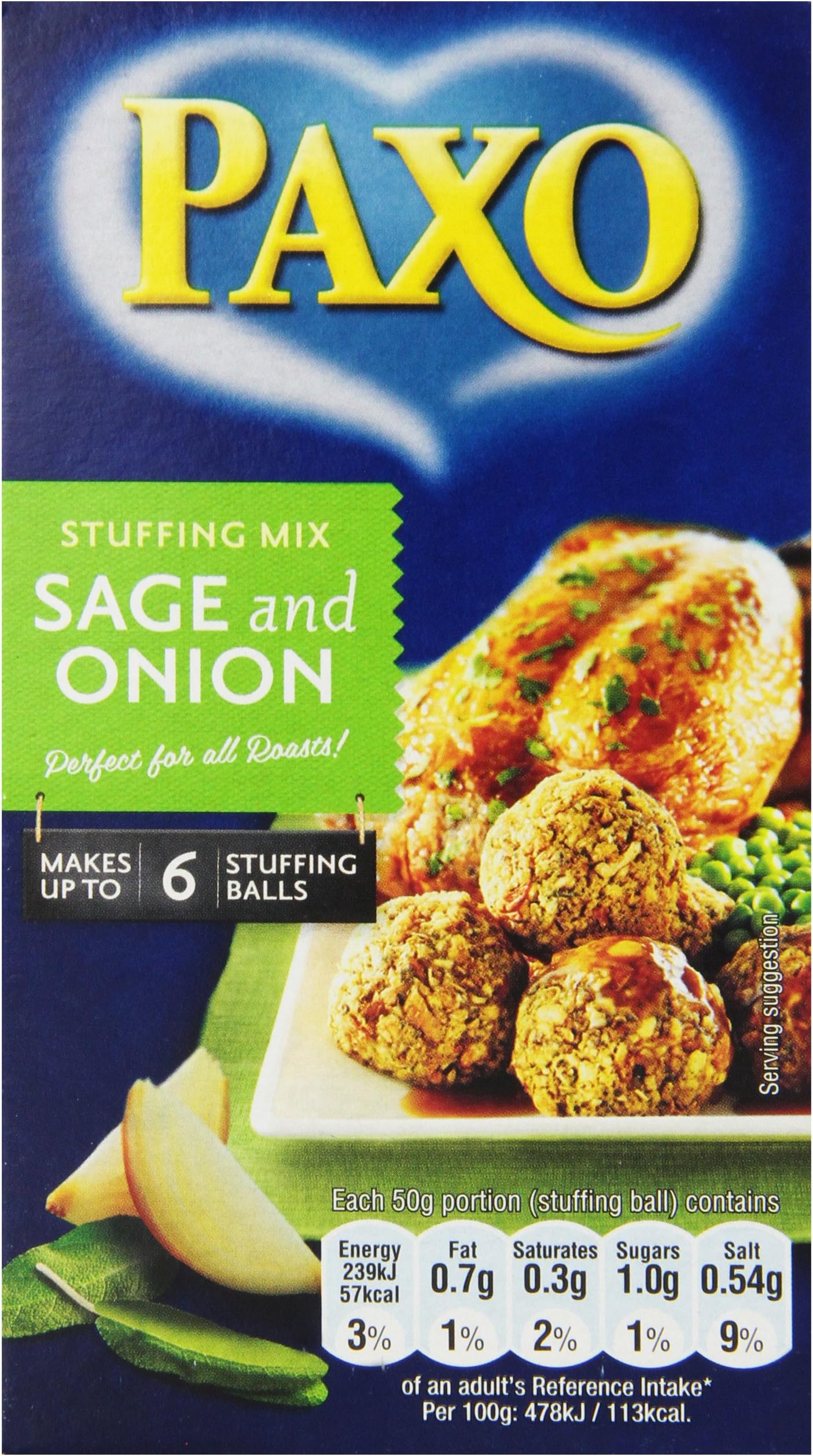 Amazon.com : Paxo Sage and Onion Stuffing Mix - 85g - Pack of 4 (85g x ...