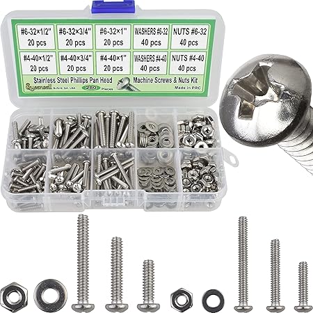 Amazon.com: 140pcs set #10-24 Cross Pan Head Screws Stainless Steel ...
