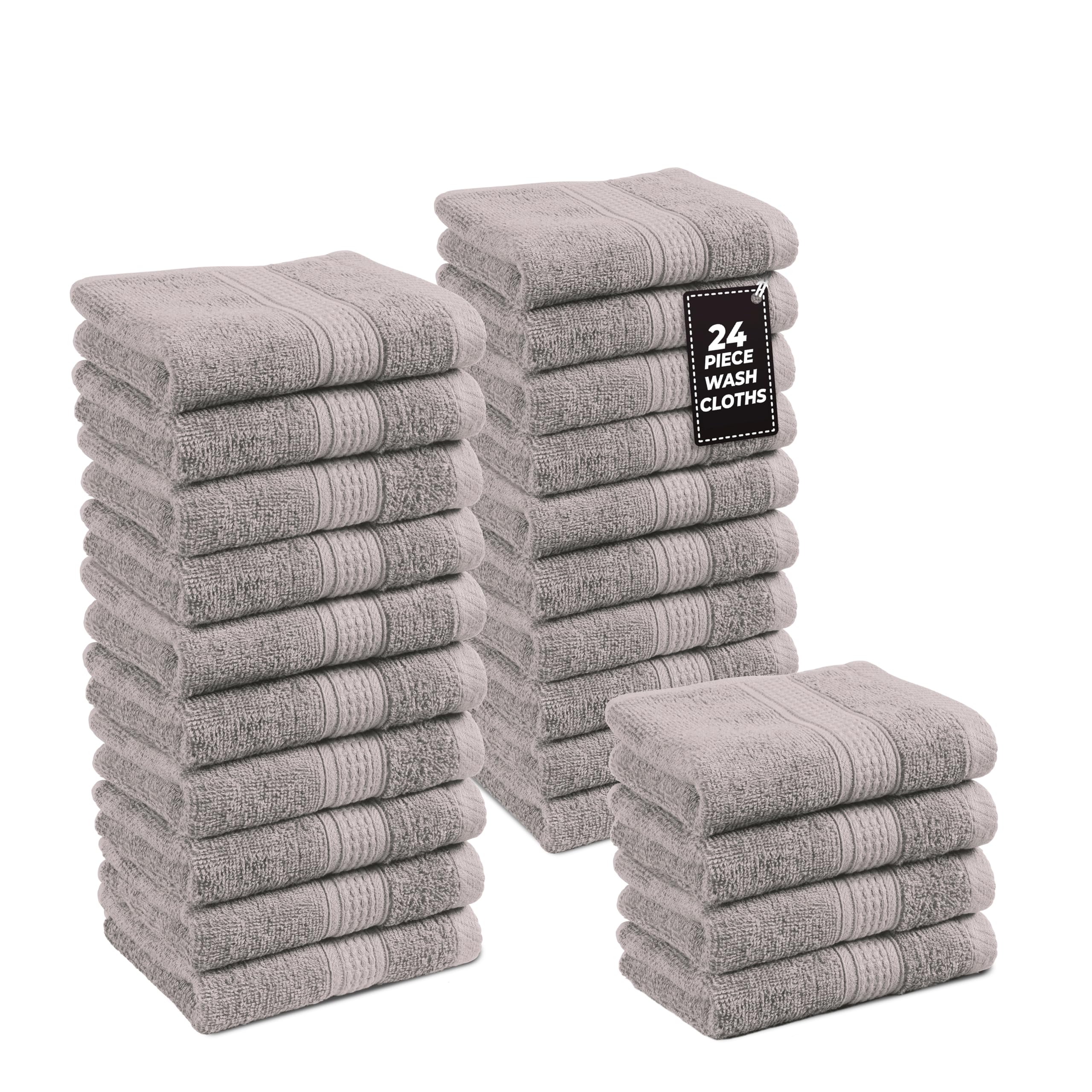 Amazon.com: LANE LINEN Washcloths 24 Pack - 100% Cotton Wash Cloths for ...