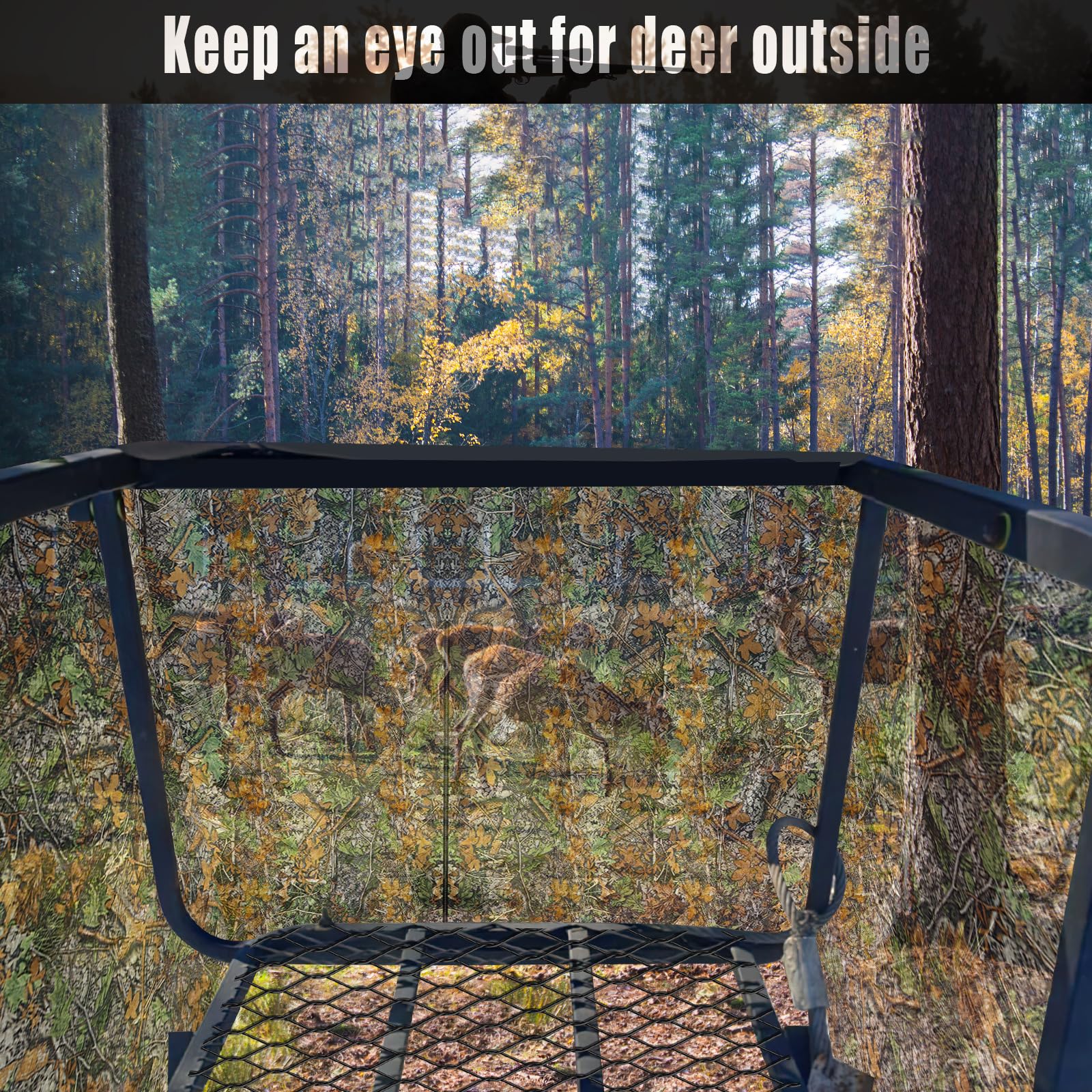 Deer Blind Tower Stands DBGR: The Blynd Double 4' X 8' Olive Drab
