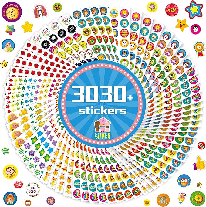 Amazon.com: 3030+PCS Incentive Stickers, 600+ Designs Animals/Medals ...