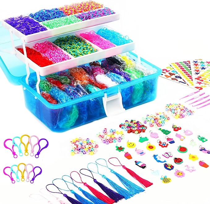 Amazon.com: YITOHOP 15000+ Loom Rubber Bands Bracelet Kit, Rubber Bands ...