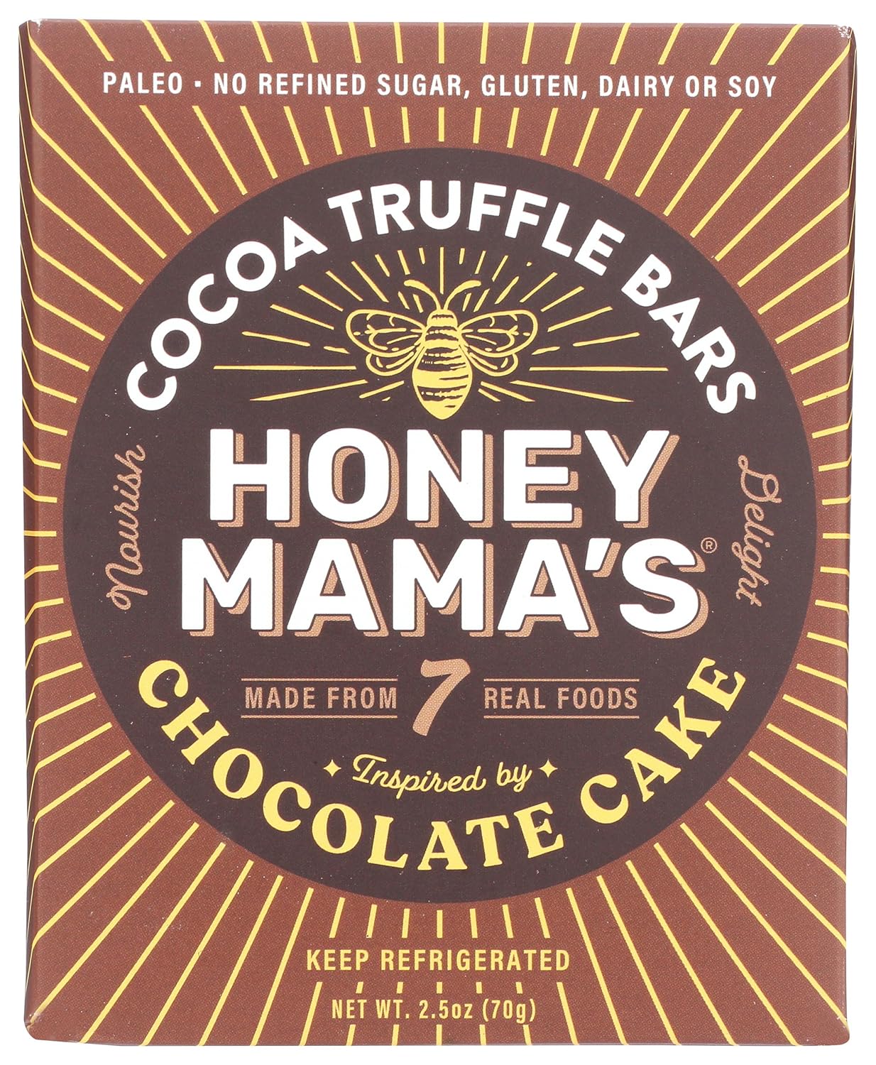 Amazon.com : HONEY MAMAS Chocolate Cake Cocoa Truffle Bar, 2.5 OZ ...