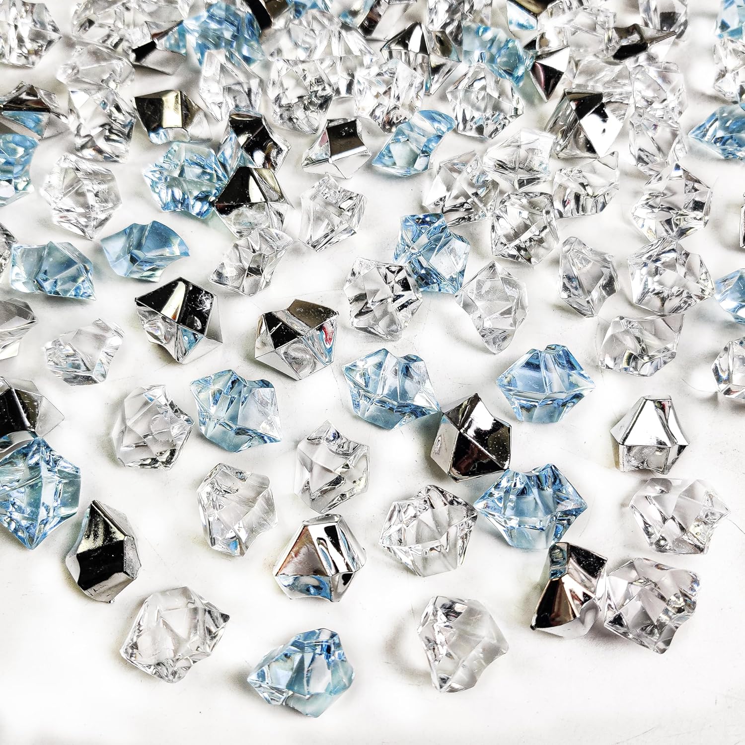 Amazon.com: HappyFiller 15 OZ Fake Ice Rocks Cubes Acrylic Gems Stones ...