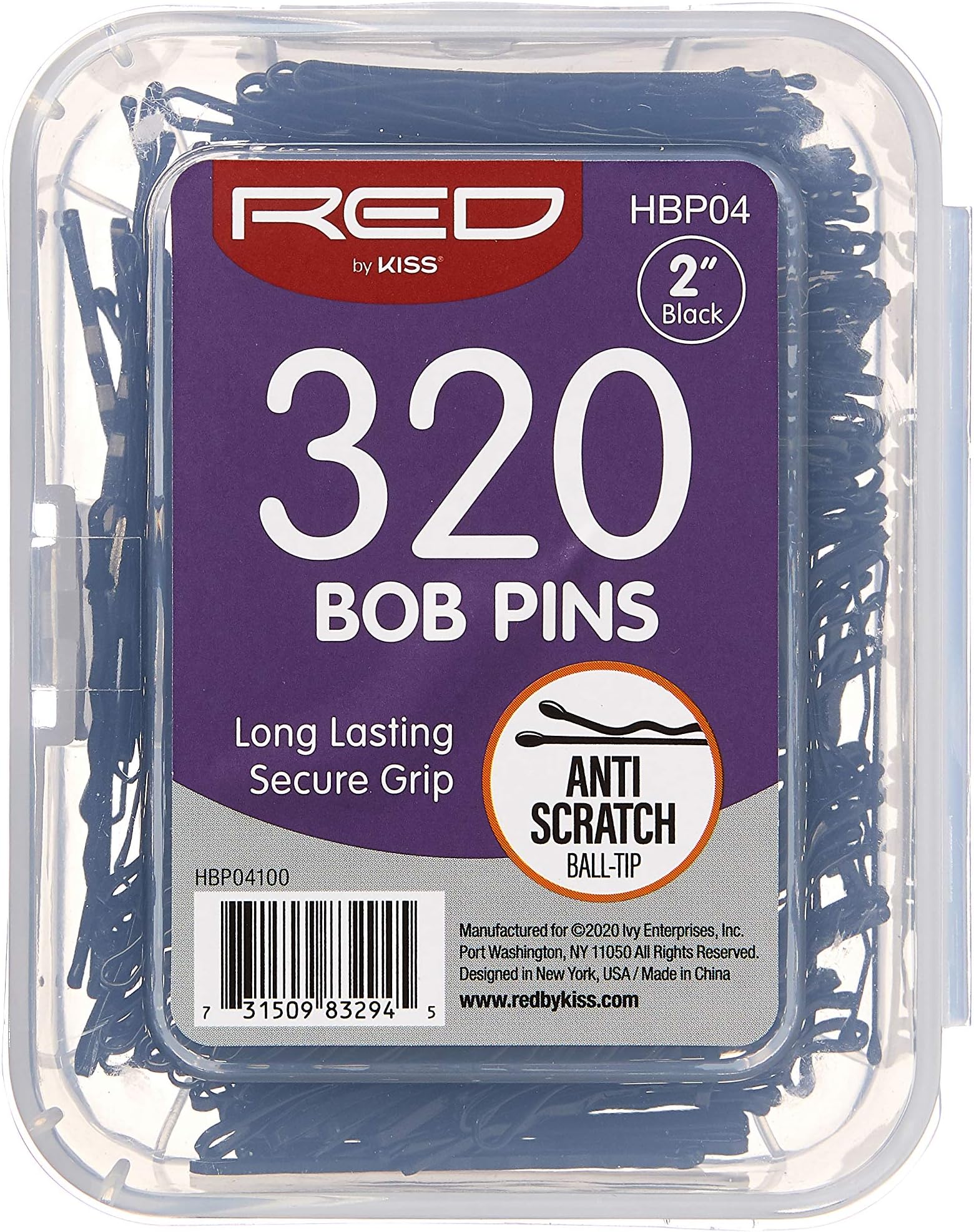 Amazon.com : Red by Kiss Long Lasting & Secure Grip Bob Pins (2", 320 ...