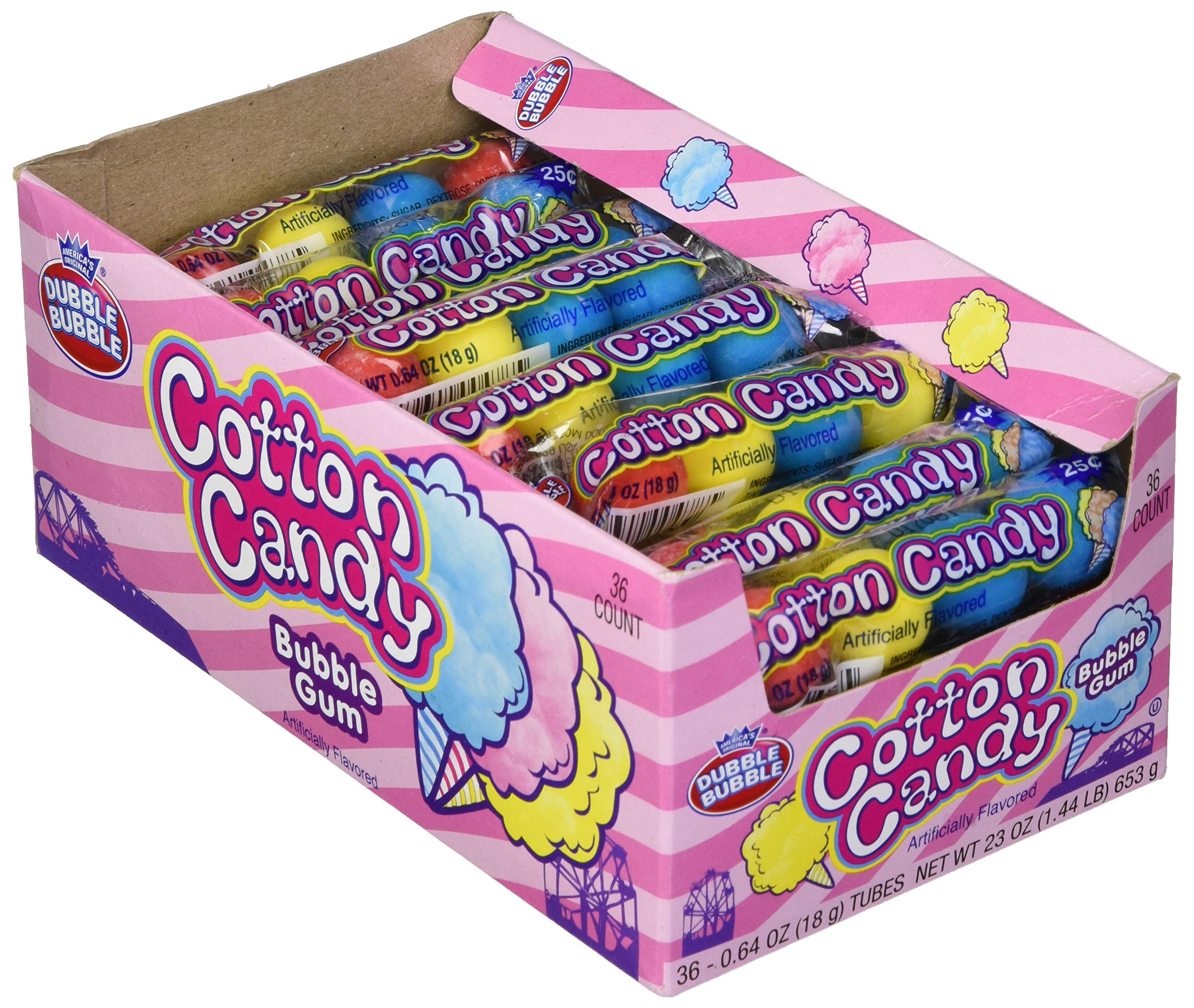 Amazon.com : Dubble Bubble 5 Gumballs Per Sleeve, 3 Flavors, Cotton ...