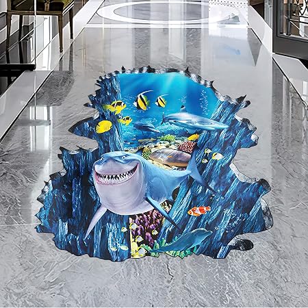 Amazon.com: ECYC 3D Water Waves Beach Ocean Waterproof Creative Floor ...
