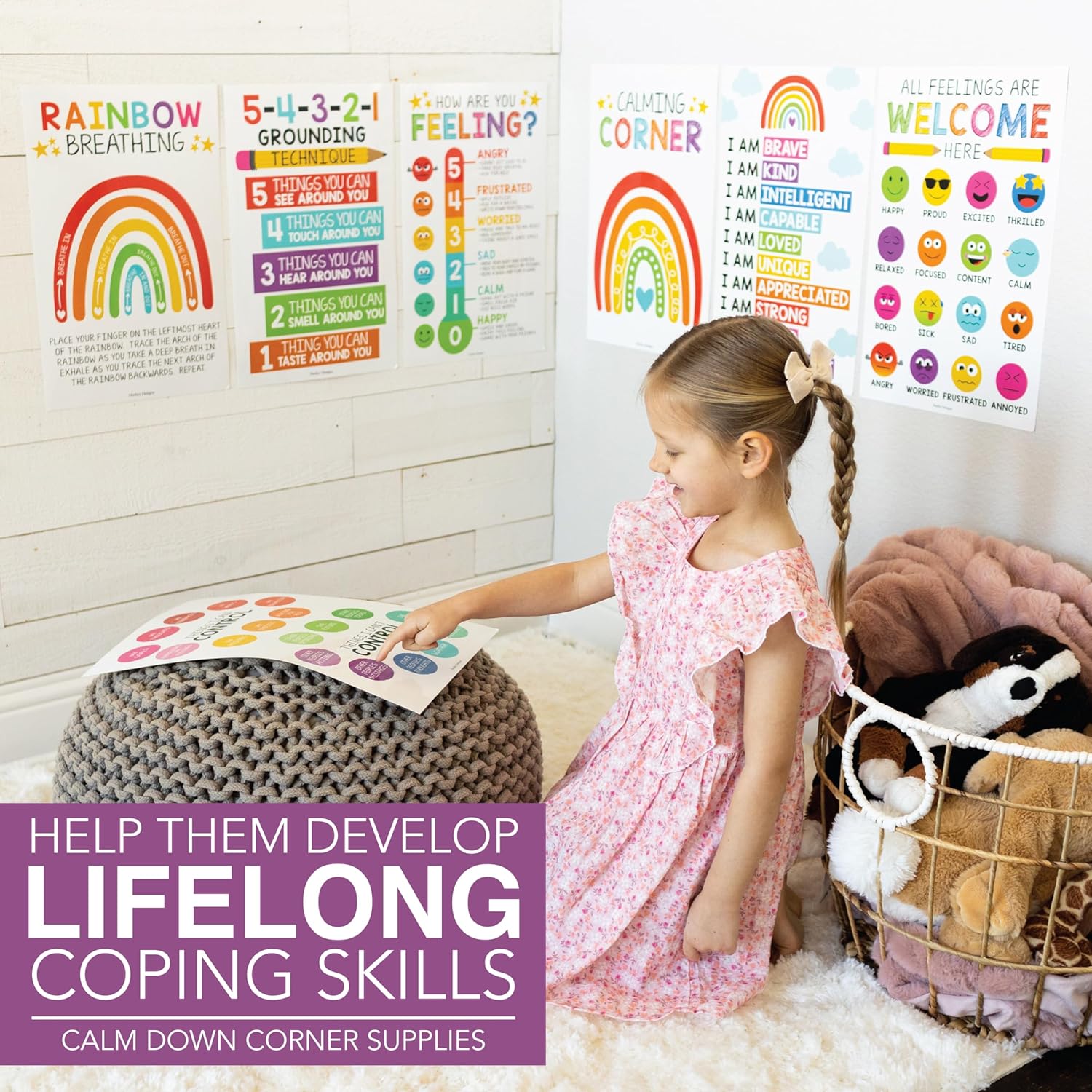 8 Colorful Calming Corner Classroom Posters for Preschool Teachers in ...