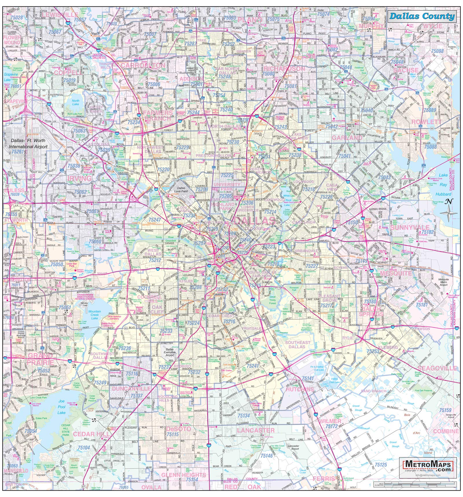 Dallas County Lines Map