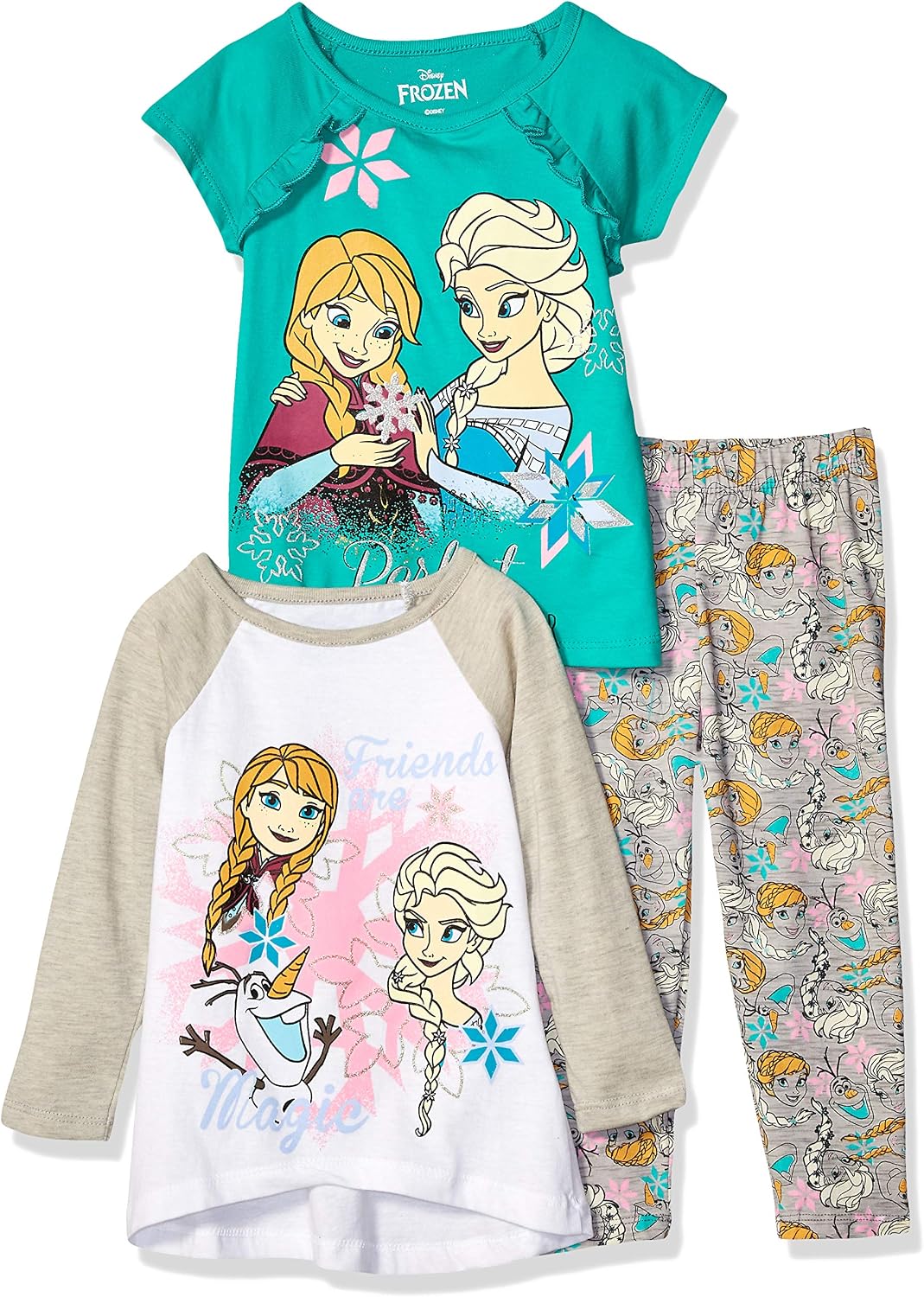 Amazon.com: Disney Girls' Toddler Frozen Elsa and Anna 3 Piece Knit Set ...