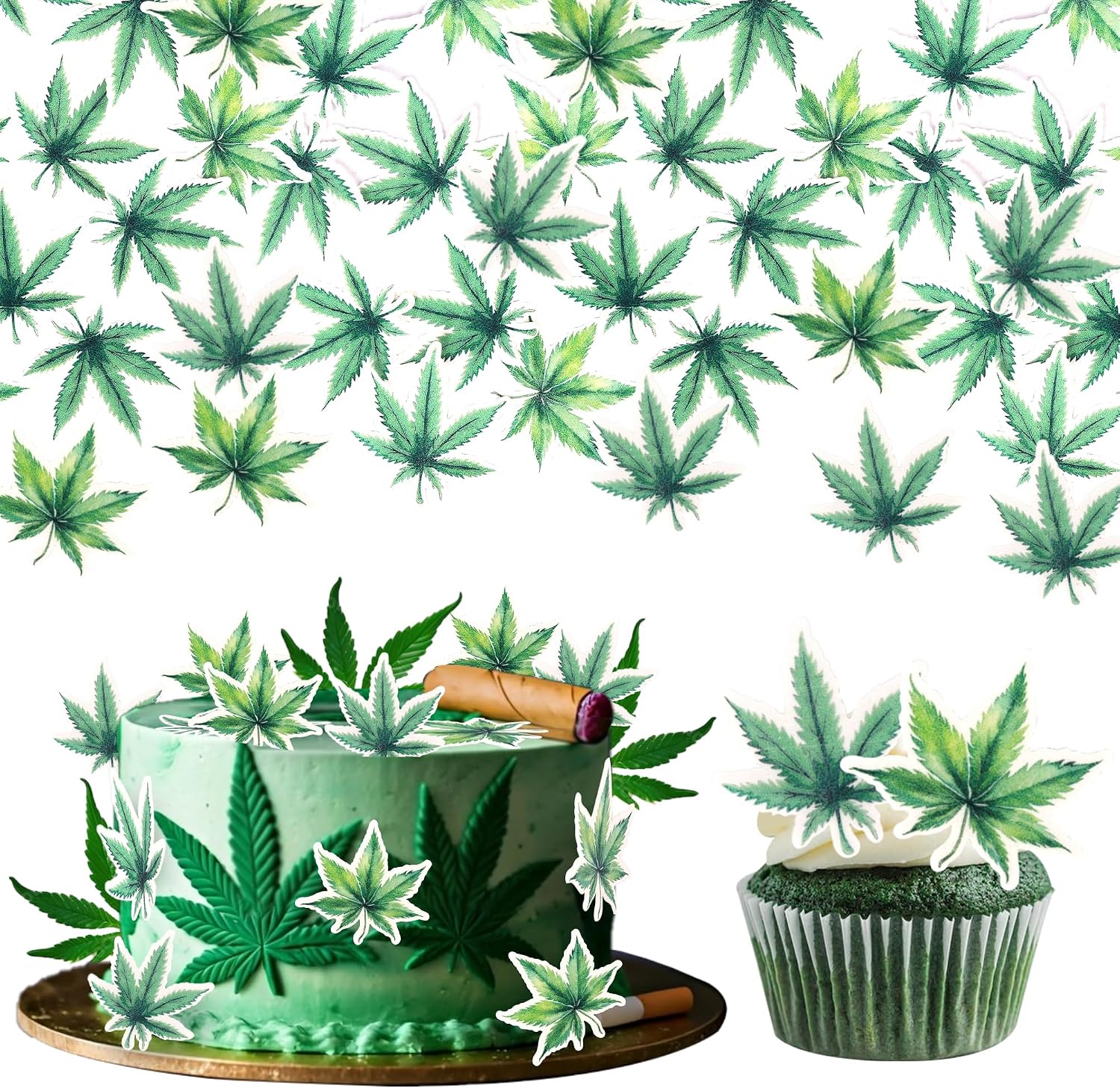 Amazon.com: 60 PCS Edible Have a Dope Birthday Cupcake Toppers Waper ...