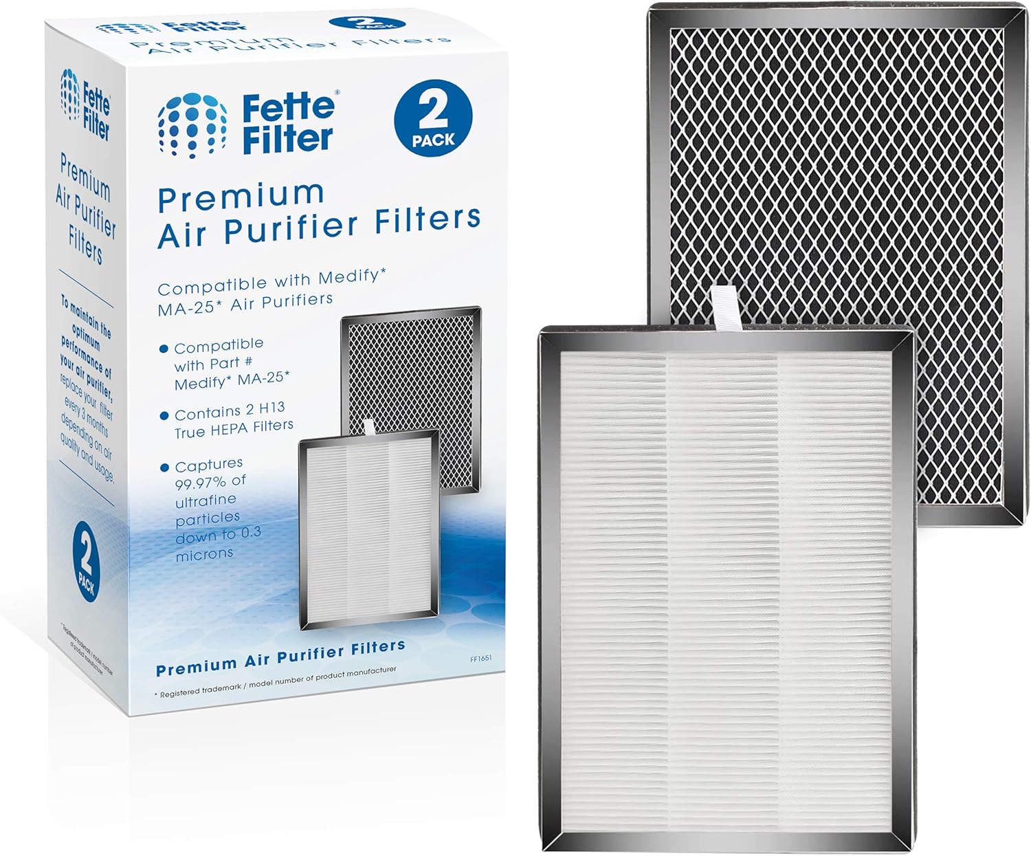 Fette Filter - MA-25 Air Purifier H13 True HEPA Filters Compatible with ...