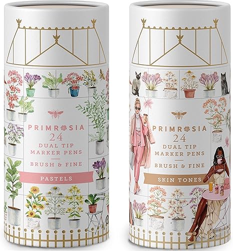 Amazon.com : Primrosia Skin Tones and Pastel Dual Tip Watercolor ...