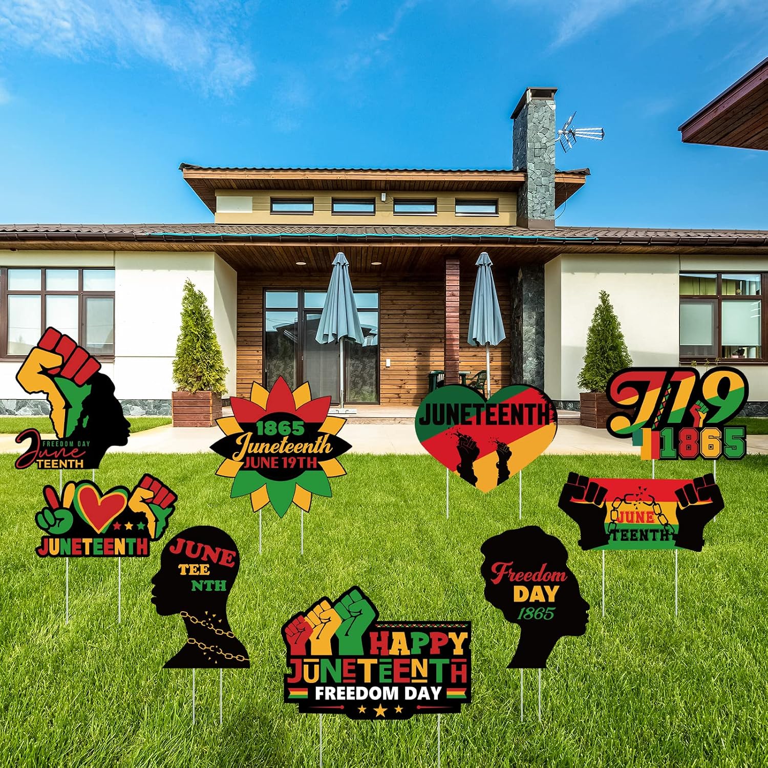 Amazon.com : Juneteenth Yard Signs, 9Pcs June 19th Freedom Day Party ...