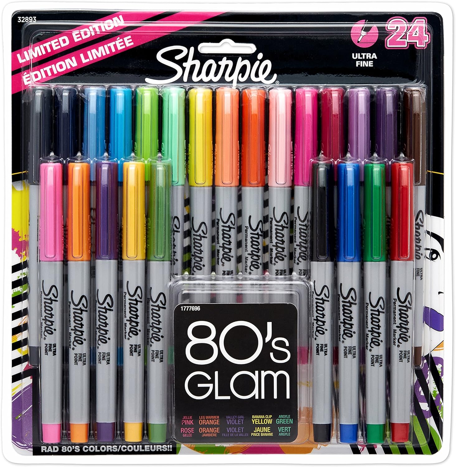 Amazon.com : SHARPIE Permanent Markers, Ultra-Fine Point, 80s Glam ...