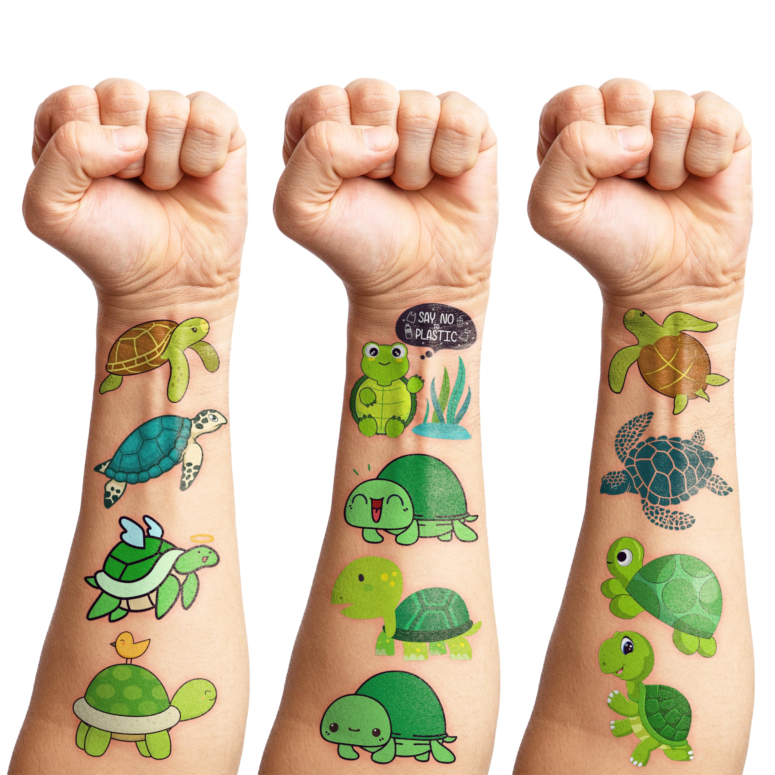 Small Cute Turtle Tattoos Humpty Dumpty Temporary Tattoo (Set Of 3)