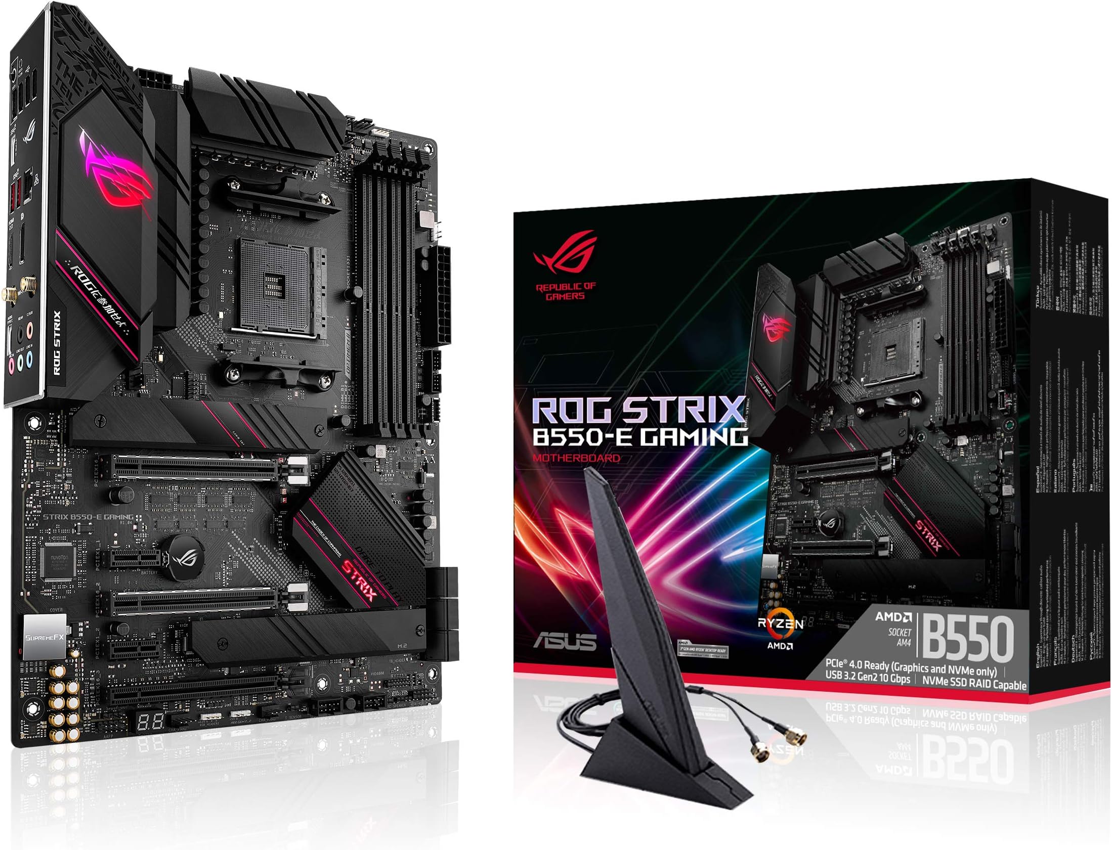 Amazon.com: ROG Strix B550-E Gaming AMD Ryzen AM4 ATX Motherboard (PCIe ...