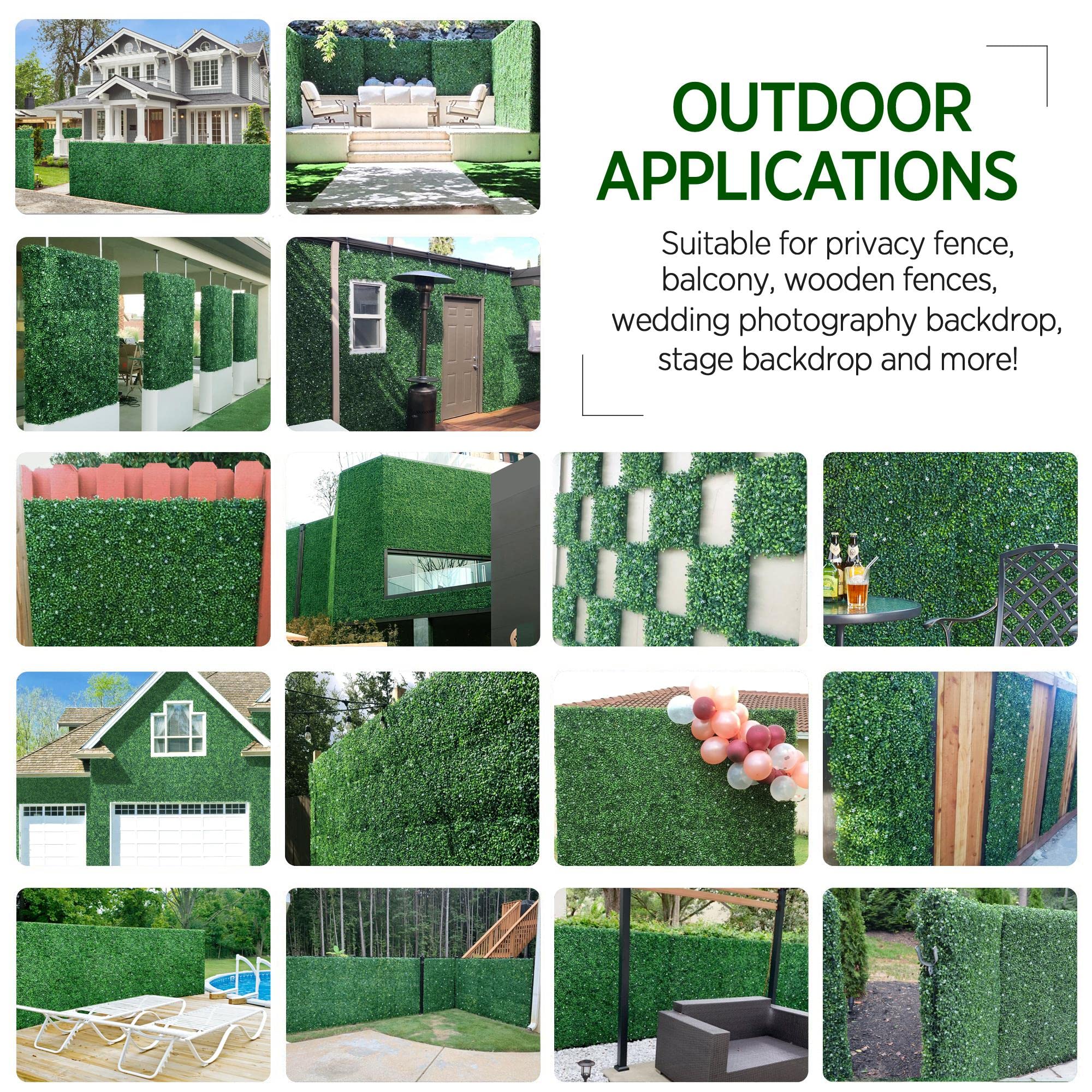 Yaheetech 12PCS 20in X 20in Artificial Boxwood Hedges Panels with ...