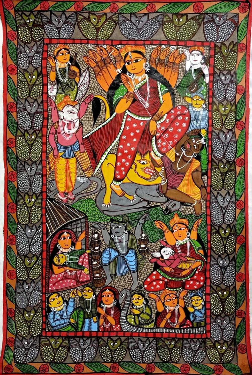 Scroll Painting/Pattachitra (44 X 29 Inches_Multi Color) : Amazon.in ...