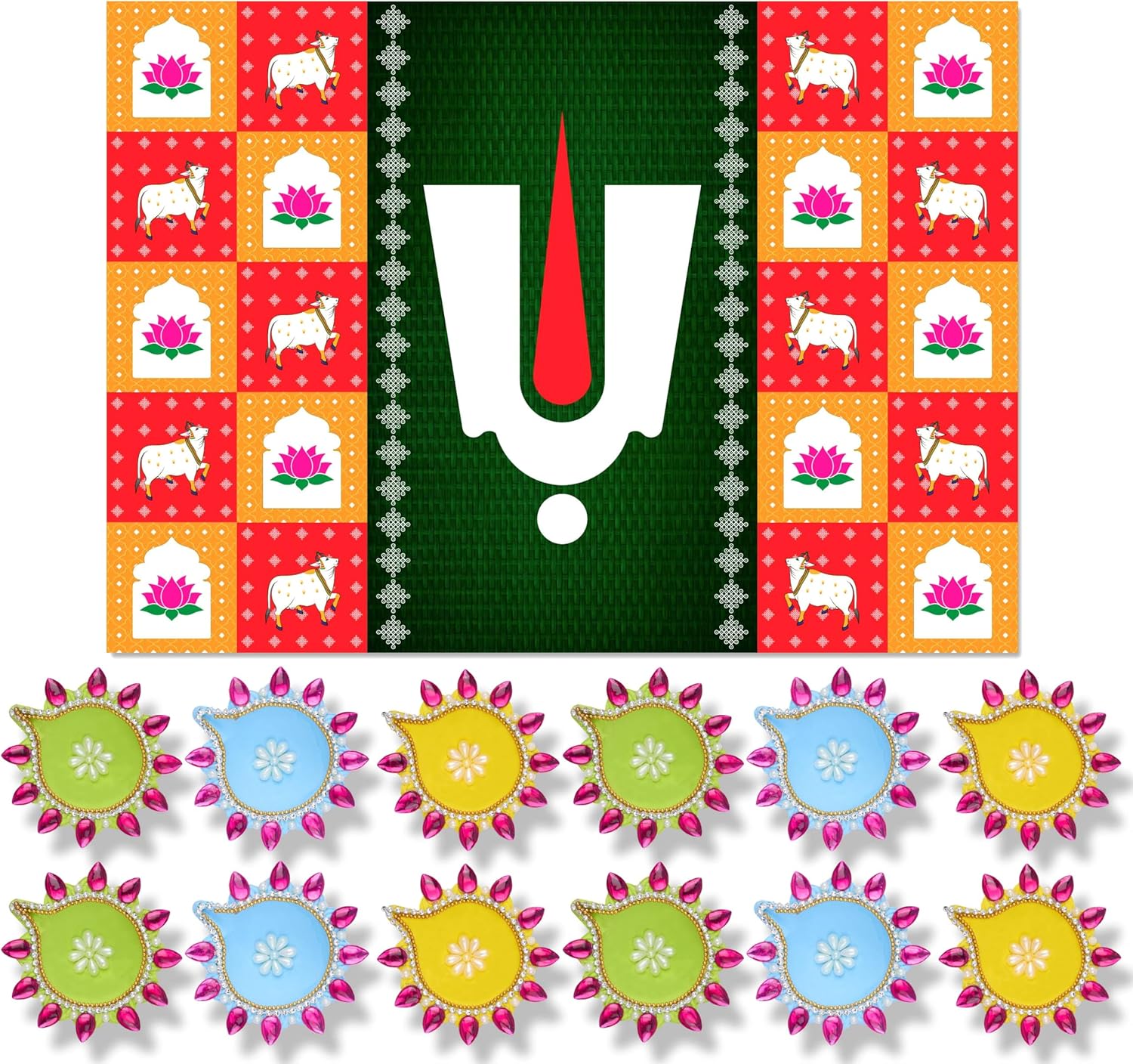Amazon.com: IndoTribe Indian Backdrop Decorations Tilak - 7x5 Feet With ...